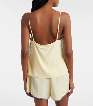 SIR. Lace-trimmed Silk Shorts