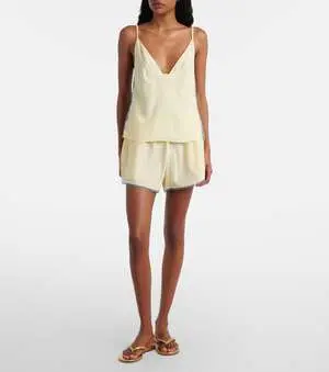 SIR. Lace-trimmed Silk Shorts