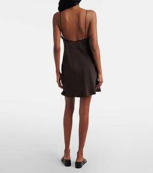 SIR. Lace-trimmed Silk Minidress