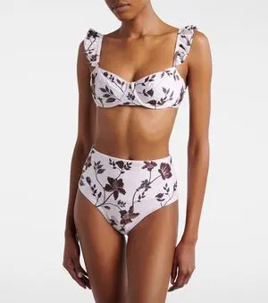 Agua Bendita Floral Bikini Top - White