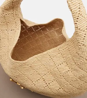 Saint Laurent Icare Raffia Shoulder Bag - Beige