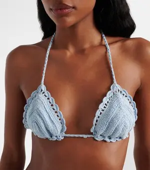 Anna Kosturova Crochet Bikini Top - Blue