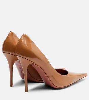 Amina Muaddi Barbara Patent Leather Pumps - Brown