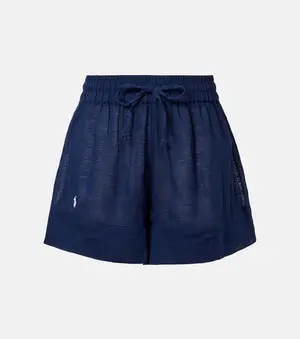 Polo Ralph Lauren Cotton And Linen Shorts - Blue