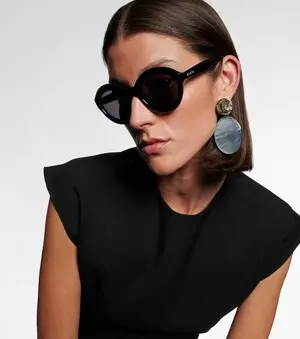 Alaïa Round Frame Sunglasses - Black