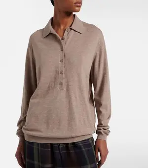 THE FRANKIE SHOP Tala Wool-blend Polo Sweater