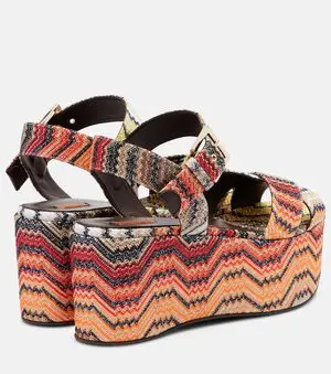 Missoni Julia Zigzag Lamé Platform Sandals