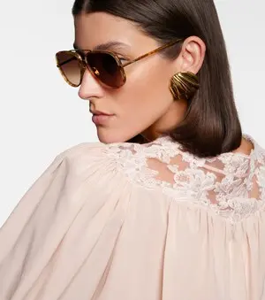 Chloé Tubolar Aviator Sunglasses