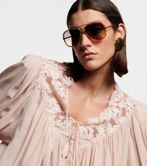 Chloé Tubolar Aviator Sunglasses