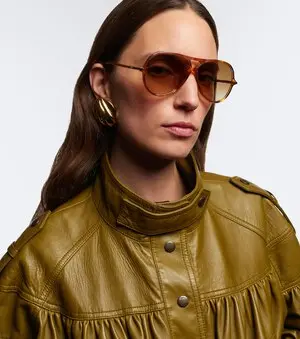Chloé Tubolar Aviator Sunglasses - Brown