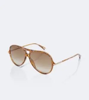 Chloé Tubolar Aviator Sunglasses - Brown