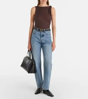 Veronica Beard Otessa Jersey Top - Brown
