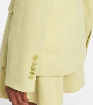 Veronica Beard Miller Double-breasted Linen-blend Twill Blazer - Green