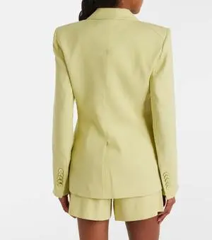 Veronica Beard Miller Double-breasted Linen-blend Twill Blazer - Green