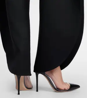 GIANVITO ROSSI Leather-trimmed Pumps - Black