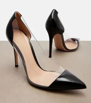 GIANVITO ROSSI Leather-trimmed Pumps - Black