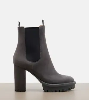 GIANVITO ROSSI Barry Suede Chelsea Boots - Grey