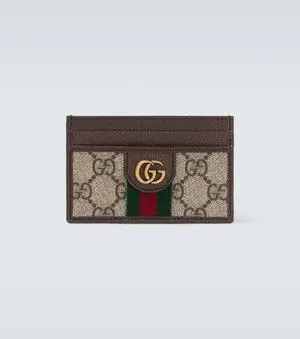 Gucci Ophidia Leather-trimmed Card Case - Brown