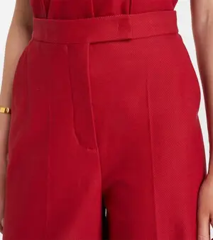 Max Mara Rito Cotton Wide-leg Pants - Red