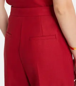 Max Mara Rito Cotton Wide-leg Pants - Red