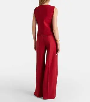 Max Mara Rito Cotton Wide-leg Pants - Red