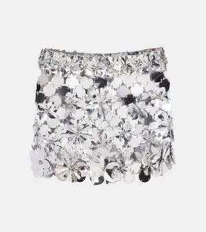 Rabanne Embellished Chainmail Miniskirt - Silver