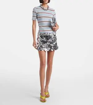 Rabanne Embellished Chainmail Miniskirt - Silver