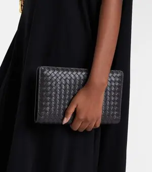 Bottega Veneta Intrecciato Leather Agenda Clutch
