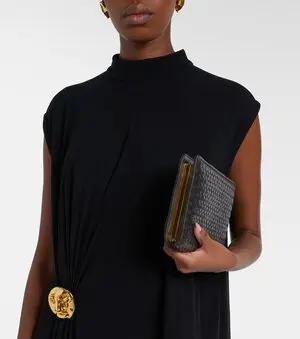 Bottega Veneta Intrecciato Leather Agenda Clutch