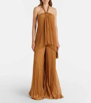 Max Mara Valzer Pleated Top - Brown