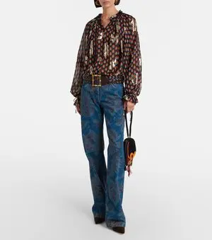 Etro Floral Print Flared Jeans
