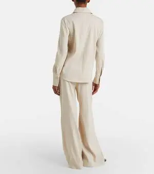 Max Mara Destino Linen-blend Pants - Beige