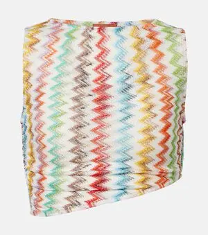 Missoni Zigzag Ruched Lamé Crop Top - Multicoloured