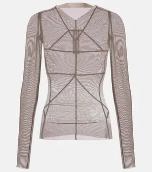 Rick Owens Temple Sheer Tulle Top - Grey