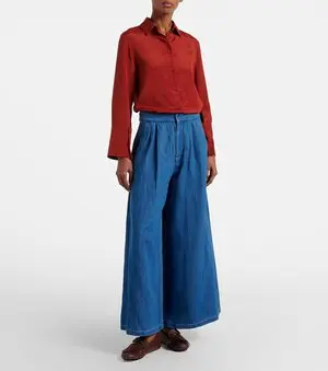 Max Mara Nastro Cropped Wide-leg Jeans