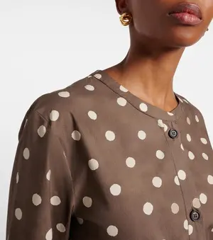 Max Mara Pesche Polka-dot Cotton Shirt Dress