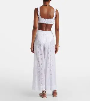Polo Ralph Lauren Broderie Anglaise Cotton Poplin Wide-leg Pants