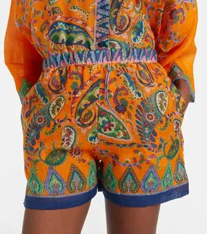 Etro Paisley High-rise Shorts - Multicoloured