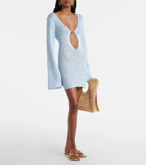 BANANHOT Rey Sequined Knitted Minidress - Blue