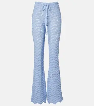BANANHOT Kim Cotton-blend Flared Pants - Blue