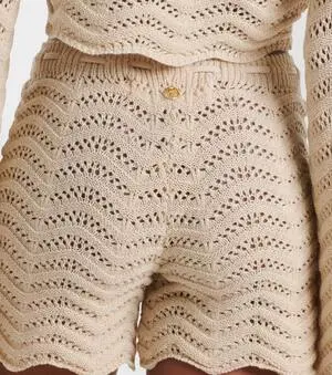 BANANHOT Kim Crochet Cotton-blend Shorts - Beige
