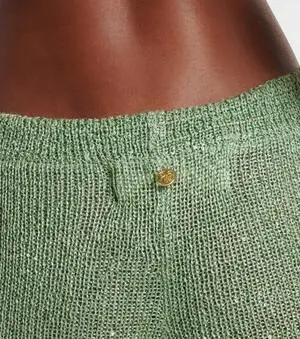 BANANHOT Liz Sequin Flared Trousers - Green