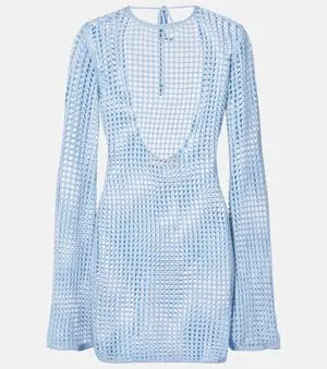 BANANHOT Serena Open-knit Minidress - Blue
