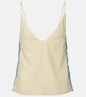 SIR. Lace-trimmed Silk Camisole - Yellow