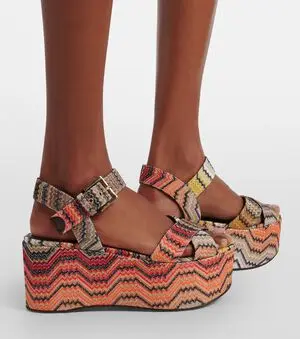 Missoni Julia Zigzag Lamé Platform Sandals - Multicoloured