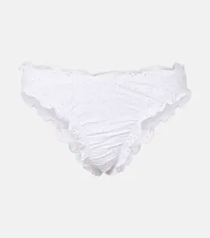 Polo Ralph Lauren Broderie Anglaise Ruffled Bikini Bottoms - White