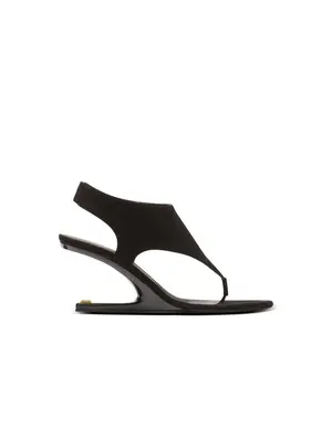 Balmain Suede Thong Sandals - Black