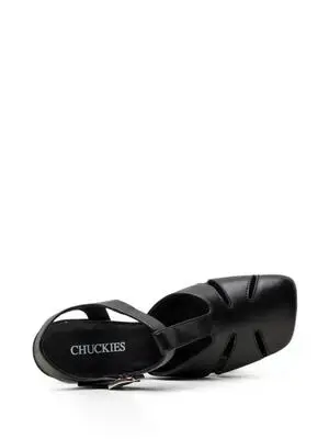 CHUCKIES T-bar Buckle Sandals - Black