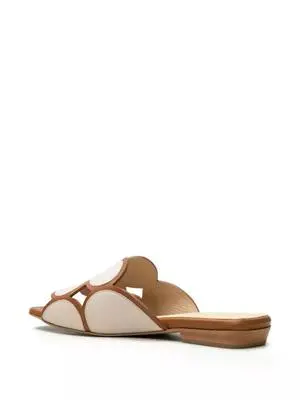 CHUCKIES Cut-out Leather Flat Sandals