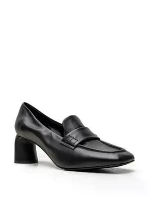 CHUCKIES Leather Block-heel Pumps - Black